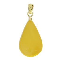 OSTSEE-SCHMUCK Damen Kettenanh&auml;nger "- Tropfen flach, ca. 22 mm lang - Gold 333/000 - Bernstein -", Bernstein, gold, Bernstein, Schmuckanh&auml;nger