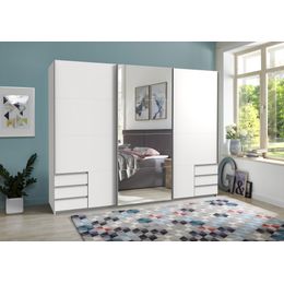 Schwebet&uuml;renschrank wimex, B:270cm H:208cm T:64cm, wei&szlig;, Schr&auml;nke, "Seattle", mit Schubladen und Spiegel