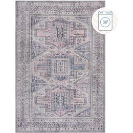 Teppich FLAIR RUGS, B:152cm H:4mm L:230cm, rosa, Kunstfaser, Wohnzimmer, Teppiche, "Otis", Waschbarer Traditioneller Teppich