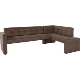 Eckbank, B:157cm H:82cm T:245cm, braun, exxpo - SOFA FASHION, Microfaser (Zusammensetzung: 100% Polyester);Lederfaserstoff (Grundgewebe 41%