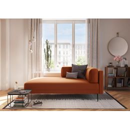 Recamiere Home Affaire, B:210cm H:89cm T:104cm, orange, Samtoptik (100% Polyester);Struktur fein (100% Polyester);Samtcord (92% Polyester, 8%