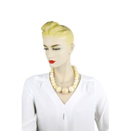 Damen Kette mit Anh&auml;nger "Cynthia", beige, Basic, Collezione Alessandro, Kunstfaser, Halsketten, Perlen in verschiedenen Gr&ouml;&szlig;en