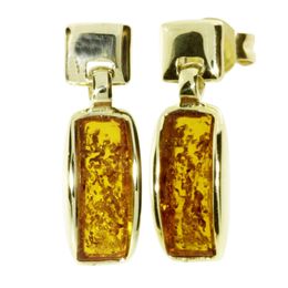 OSTSEE-SCHMUCK Damen Paar Ohrstecker "OSTSEE-SCHMUCK Ohrstecker Jasmina Ohrstecker Jasmina", 19x6mm, Gelbgold 333, gelb, Gelbgold 333, Ohrringe