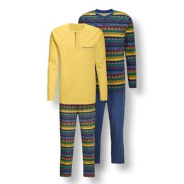w&auml;schepur W&Auml;SCHEPUR Herren Schlafanzug, Gr. 48, bunt, 100% Baumwolle, Homewear-Sets