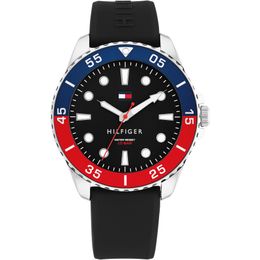 Tommy Hilfiger Herren Quarzuhr "OCEANIC", schwarz, Armbanduhren, Armbanduhr, Herrenuhr, Silikonarmband, analog