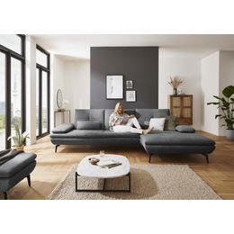 Ecksofa DIE PLANBAR, B:322cm H:93cm T:188cm, schwarz, 100% Recyceltes Polyester, Wohnzimmer, Sofas, "MP-IN23002 L-Form", wahlweise mit Armteil- und