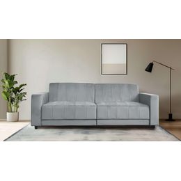 3-Sitzer DOREL HOME, B:225cm H:82cm T:91cm, grau, 100% Polyester, Sofas, "Allie II Schlafsofa 225 cm", Bett-Funktion (108/190cm), Rückenlehne