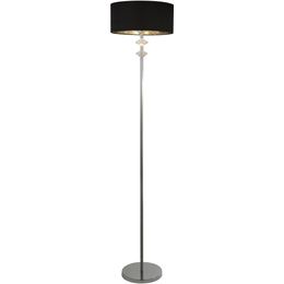Searchlight Stehlampe "Ontario Floor Lamp - Chrome Metal Acrylic & Black Shade", 1, &Oslash; 35cm H: 157,5cm, 1 Stk., schwarz, Wohnzimmer, Leuchten