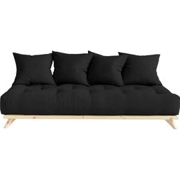 Daybett Karup Design, B:200cm H:85cm L:90cm, grau, Daybetten, "Senza, Sofa, mit Futonmatratze, minimalistisch, massives Kiefernholz", Handgefertigt,