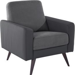 Sessel, B:82cm H:87cm T:49cm, grau, exxpo - SOFA FASHION, Wohnzimmer, Sessel, "Samso, Loungesessel mit tollem Sitzkomfort", Komfortsitzh&ouml;he 49cm