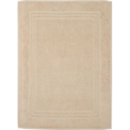 Duschmatte Ross, H:1mm, beige, Baumwolle, Badematten, "Unifond", Uni mit Bordüre, Badezimmerteppich, waschbar