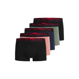 HUGO UNDERWEAR Herren Trunk "FIVE PACK", Gr. XXL, bunt, Single Jersey, Obermaterial: 95% Baumwolle, 5% Elasthan, Unterhosen, mit HUGO Schriftzug