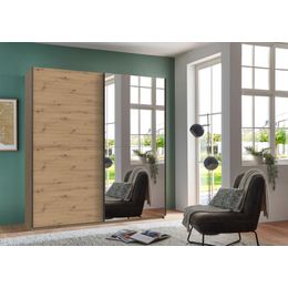 Kleiderschrank wimex, B:180cm H:198cm T:65cmartisan, eiche nachbildung, griffe schwarz, Holzwerkstoff, Jugendzimmer, Schr&auml;nke, "Mugano, B/T/H 135