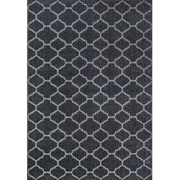 Teppich Sanat, B:80cm H:10mm L:150cmschwarz, Kunstfaser, Wohnzimmer, Teppiche, "Boho 8202 , auch als L&auml;ufer und in Rund", Kurzflor, robust, Boho,