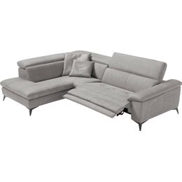 Ecksofa Egoitaliano, B:272cm H:96cm T:203cm, grau, Luxus-Micofaser Lederoptik (100% Polyester) ist ein neues technisches Gewebe mit einem visuellen