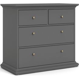 Kommode Home Affaire, B:96,2cm H:87cm T:49cm, grau, FSC-zertifizierter Holzwerkstoff, MDF, Schlafzimmer, Sideboards, "Paris, Aufbewahrung,
