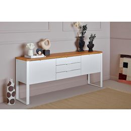 Sideboard Jahnke, B:180cm H:76,2cm T:39,5cm, braun, Holzwerkstoff, Wohnzimmer, Sideboards, "LOOP", Breite ca. 180 cm