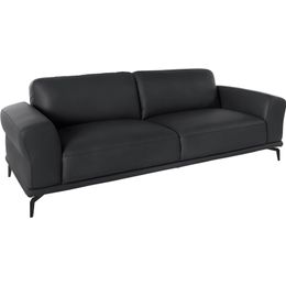 2,5-Sitzer W.Schillig, B:232cm H:78cm T:94cm, schwarz, Sofas, "montanaa", mit Metallf&uuml;&szlig;en in Schwarz pulverbeschichtet, Breite 232 cm