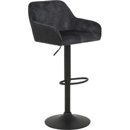 Barhocker Hela, B:51cm H:87cm T:52cm, schwarz, 100% Polyester, Küche, Hocker, "DOLLIE", 360 drehbar