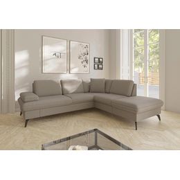 Sit & More Ecksofa SIT & MORE, B:238cm H:83cm T:202cm, grau, 95% Polyester, 5% Polyamid, Wohnzimmer, Sofas, "Morris Jubi L-Form, B: 238 cm", mit Armteilfunktion