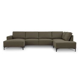 Wohnlandschaft Home Affaire, B:333cm H:85cm T:198cm, gr&uuml;n, 100% Polyester, Sofas, "Tournon U-Form, XXL Sofa, Breite 333 cm, Webstoff, Chenille",