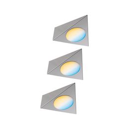 Paulmann Unterschrankleuchte "Clever Connect Trigo 3x2,1W 12VA DC 12V Nickel geb&uuml;rstet/Metall", 3, H: 4,5cm, 3 Stk., grau, K&uuml;che, Leuchten,