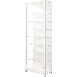 Fif Möbel Vitrine FIF MÖBEL, B:58cm H:172cm T:32,7cm, transparent, Holzwerkstoff, Kunststoff, Sicherheitsglas ESG, Wohnzimmer, Schränke, "Optima",