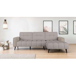 Ecksofa Home Affaire, B:253cm H:91cm T:161cm, beige, 100% Polyester, Wohnzimmer, Sofas, "SERINE mit Recamiere rechts/links bestellbar, Maße B/H/T