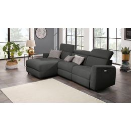 Ecksofa Home Affaire, B:275cm H:82cm T:164cm, grau, NaturLEDER/Kunstleder (Das Leder hat eine Dicke von 0, 9-1, 0 mm);Kunstleder;Webstoff (95%