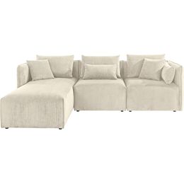 Ecksofa OTTO HOME, B:262cm H:74cm T:172cm, beige, 92% Polyester, 8% Polyamid, Wohnzimmer, Sofas, "Nöre L-Form", 3 Teile, in vielen Bezugsqualitäten