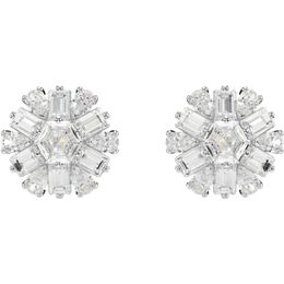Swarovski Damen Paar Ohrstecker "Idyllia E Florere Schneeflocke", 11mm, Metall, silber, Metall, Ohrringe, mit Swarovski Zirkonia (synth.)