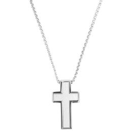 s.Oliver Herren Kette mit Anhänger "Kreuz", Edelstahl, L: 60, silber, Edelstahl, Halsketten
