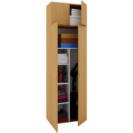 Mehrzweckschrank Vcm, B:70cm H:218cm T:40cm, braun, Obermaterial: 100% Holz Wood., Küche, Schränke, "Vcm Besenschrank 6 Fächer Maße B. 70 x H. 238