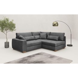 Ecksofa MR. COUCH, B:227cm H:68cm T:190cm, schwarz, Memphis (Grundgewebe - 100% Polyester; Nutzschicht- 90% Polyester / 10% Polyamide), Wohnzimmer,