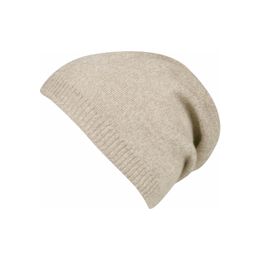 Damen Beanie, beige, Capelli New York, meliert, Feinstrick, Materialmix, M&uuml;tzen, mit feinem Rippenstrick