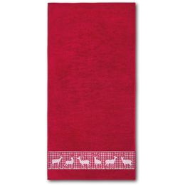 Handtuch Dyckhoff, B:50cm L:100cm, rot, Frottier, Frottier, Handt&uuml;cher, "Hirschparade", Made in Germany