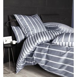 Wendebettw&auml;sche Janine, grau, Interlock-Jersey, Obermaterial: 100% Baumwolle, Bettw&auml;sche, "Interlock-Jersey59028 3", mit Reissverschluss
