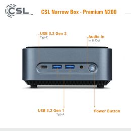 CSL Mini-PC "Narrow Box Premium", Microsoft Windows 11 Home, 32 GB RAM 1.000 GB SSD, schwarz, Desktop-PCs