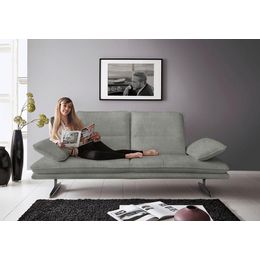 2-Sitzer W.Schillig, B:216cm H:94cm T:96cm, grau, Stoff S37 (100% Polyester): Luxus-Microfaser in Lederoptik, Sofas, "broadway, Designsofa mit tollem
