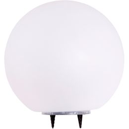 LED Kugelleuchte Heitronic, H:17,8cm &Oslash;:20cm, wei&szlig;, Leuchten, "Boule", Leuchtkugel, Kugelleuchte, Au&szlig;en-Kugellampe