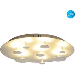 Näve NÄVE LED Deckenleuchte "Firenze", 1, Ø 50cm H: 8cm, 1 Stk., silber, Wohnzimmer, Leuchten, Durchmesser 50cm, warmweiße LED, hochwertig aus Metall in