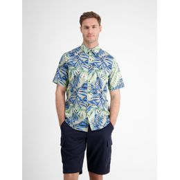 Lerros Herren Kurzarmhemd "Lerros Hawaiihemd, floral gemustert", grau, Gr. L, 100% Baumwolle, Hemden