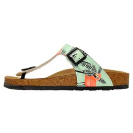 DOGO Damen Zehentrenner "Lila Zehentrenner Yabara With Fish Damen Sandalen", Gr. 37, orange, Lederimitat, Schuhe, Handgefertigt