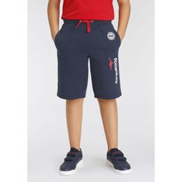 Kangaroos Jungen Sweatshorts "Basic Sweatbermudas mit Logo-Druck", blau, Gr. 176, bedruckt, Sweatware, Obermaterial: 100% Baumwolle, Hosen, Modische