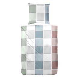 Bettwäsche Primera, blau, Mako-Satin, Obermaterial: 100% Baumwolle, Bettwäsche, "Mako-Satin-Bettwäsche Havana", mit Karo Muster