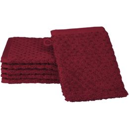 Waschhandschuh Ross, B:16cm L:22cm, rot, Frottier, Baumwolle, Handt&uuml;cher, "Harmony", 100 % Baumwolle, Hoch Tief Struktur, viele Farben