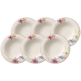 Villeroy & Boch VILLEROY & BOCH Suppenteller "Suppenteller Mariefleur Basic ø 23 cm 6er Set bunt", bunt, Speiseteller
