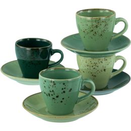 Creatable Espressotasse "Nature Collection Green Life, Espresso-Set, 8-tlg.", 8 Stk., grün, Trinkgefäße, Handwerklicher Look, Vintage
