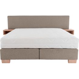 Boxspringbett Alina, B:267cm L:213cm, braun, Chenille GCP (100% Polyester), Jugendzimmer, Komplettbetten, "Daria", integrierte Nachttische und