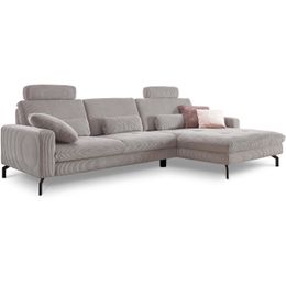 Ecksofa DIE PLANBAR, B:302cm H:87cm T:178cm, rosa, 100% Polyester, Wohnzimmer, Sofas, "MP-IN20110 L-Form mit Federkern-Polsterung", optional mit